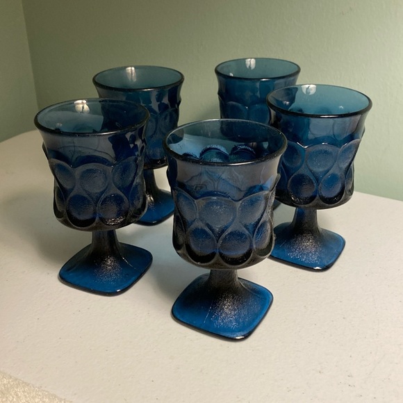 Noritake | Dining | Vintage Noritake Spotlight Blue Pedestal Goblets ...